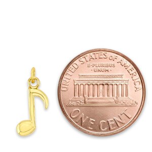 Solid Gold Music Note Charm: 10k/14k Micro Pendant - Etsy