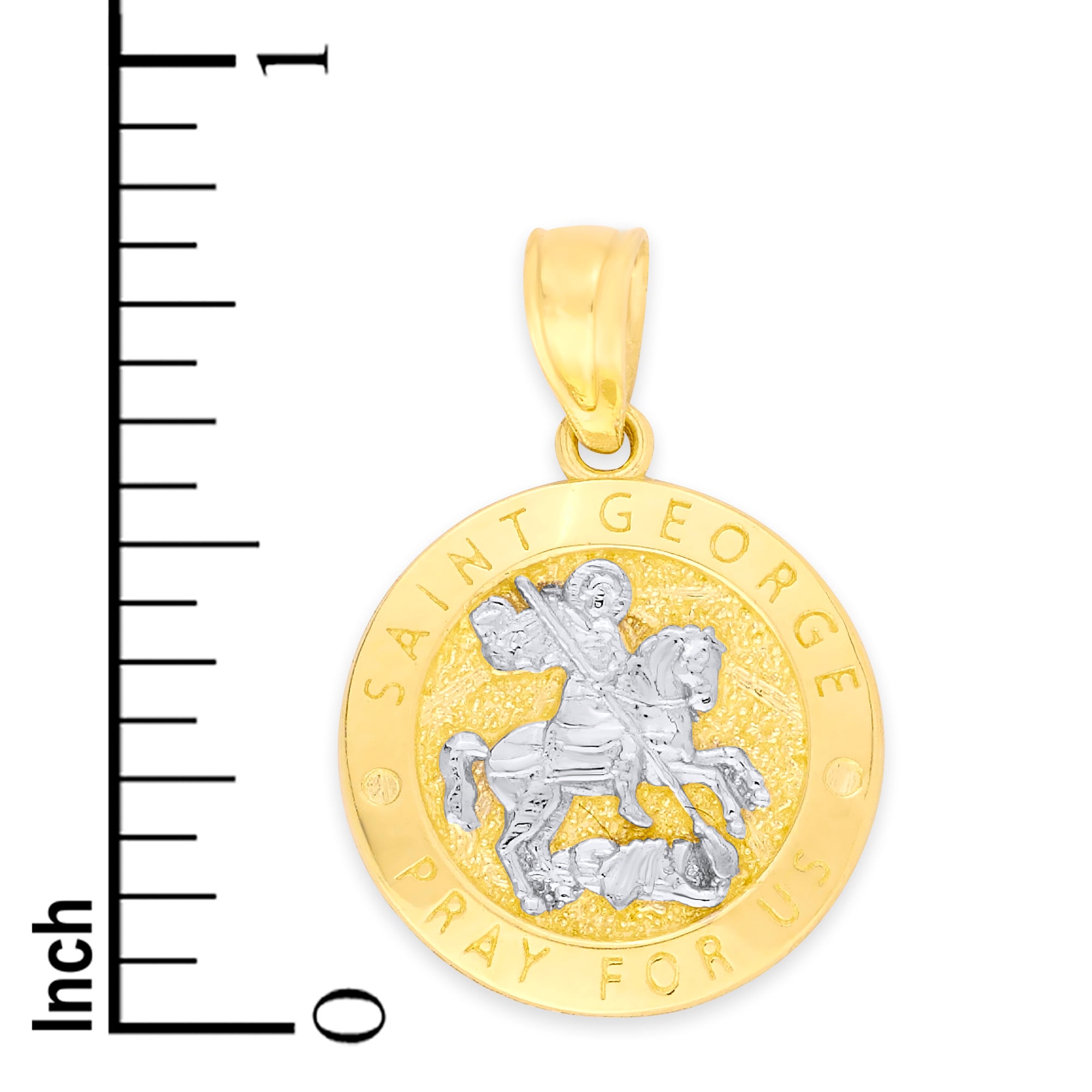 14k Gold Saint George Medal Saint George and the Dragon | Etsy