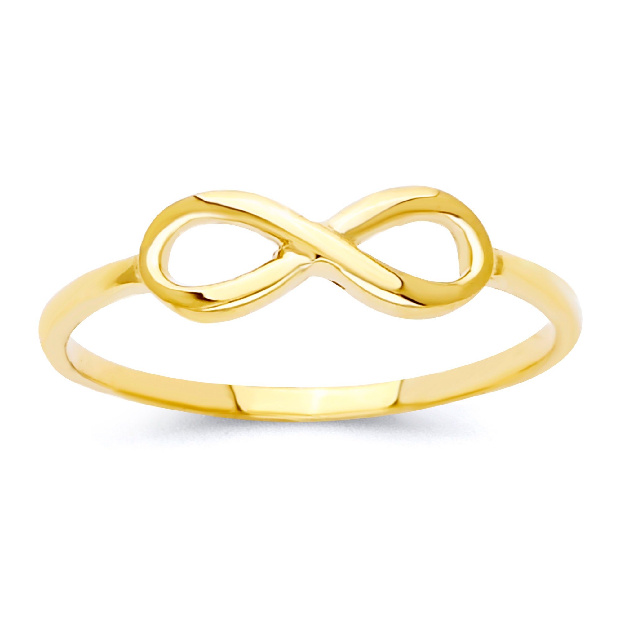 14k Solid Gold Infinity Ring: Stacking Band, Promise Ring - Etsy