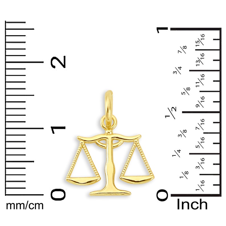 Tiny Solid 10k/14k Gold Libra Scale Charm - Scales of Justice Charm - Etsy