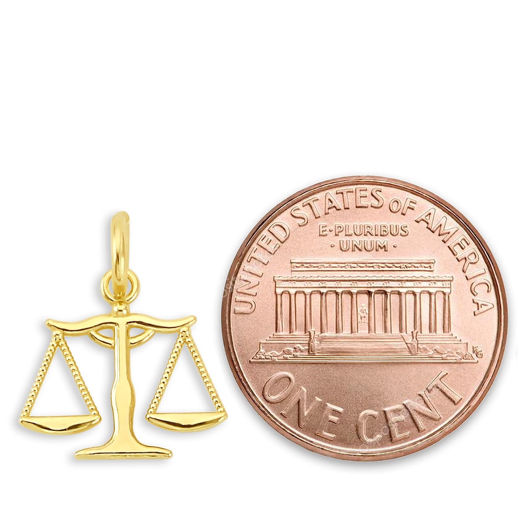 Tiny Solid 10k/14k Gold Libra Scale Charm - Scales of Justice Charm - Etsy