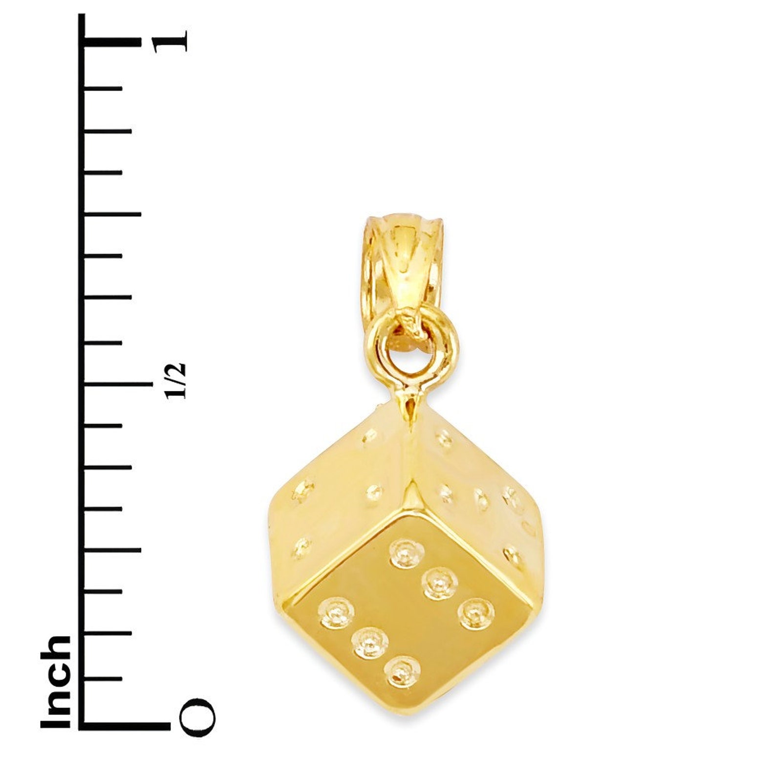 14k Real Solid Gold Dice Necklace Good Luck Necklace Dice - Etsy