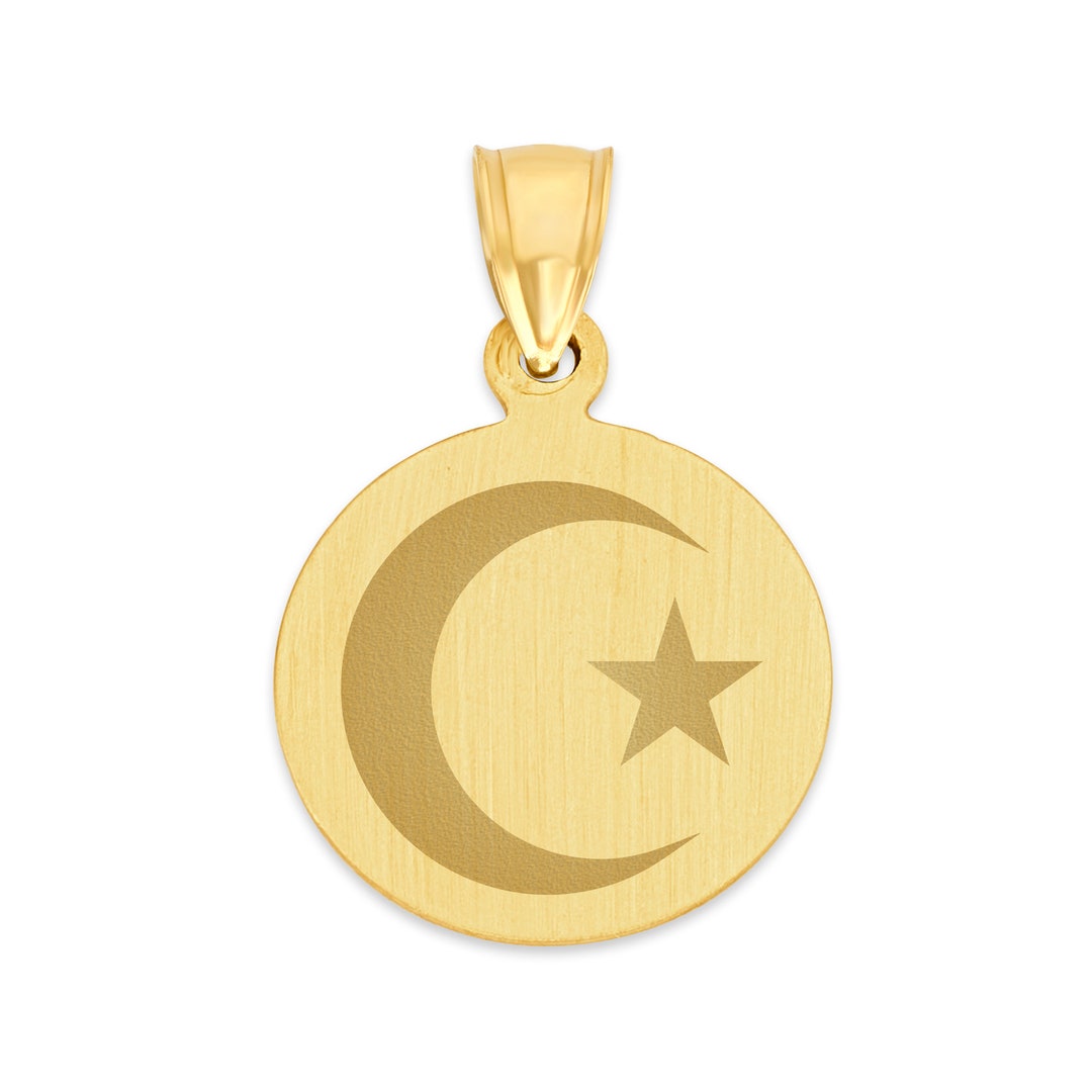 10k Gold Star and Crescent Necklace, Islamic Gifts for Her Muslim Faith ...