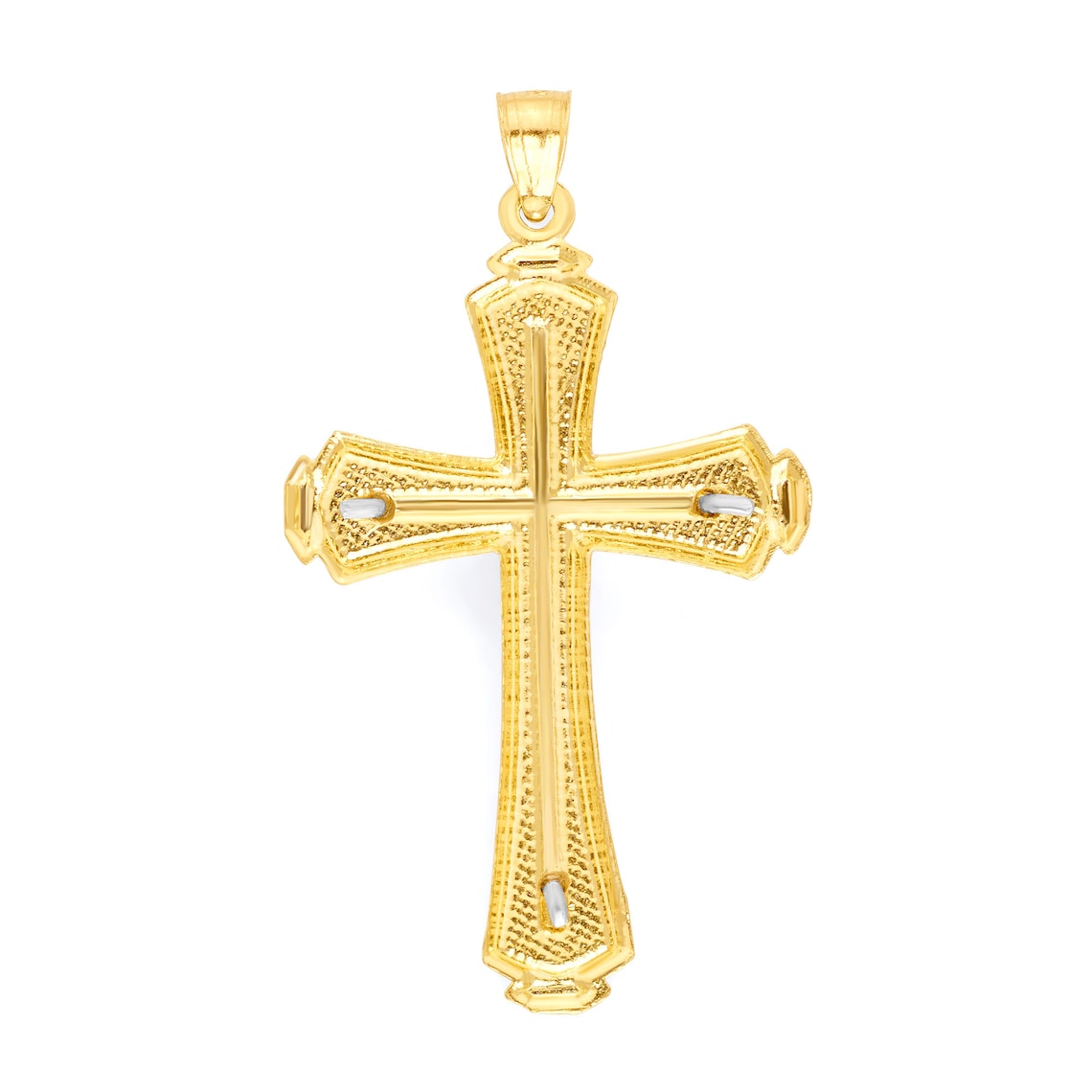 Solid Gold Crucifix Pendant for Necklace Two Tone 10k or 14k - Etsy