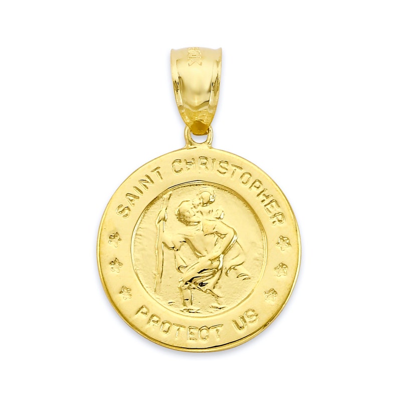 Saint Christopher Pendant: Solid Gold St Christopher Medal 10k/14k - Etsy