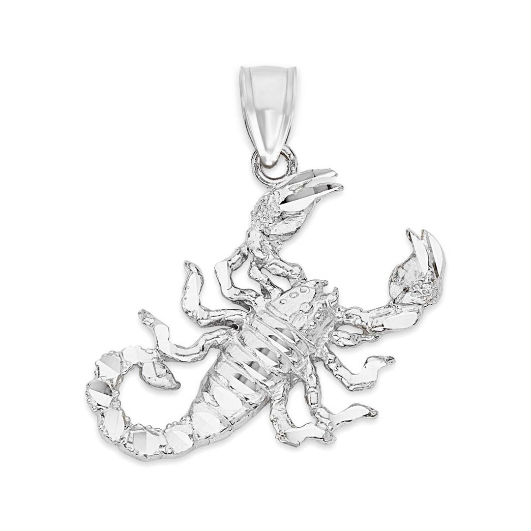Sterling Silver Scorpion Pendant: Diamond Cut Zodiac Jewelry - Etsy