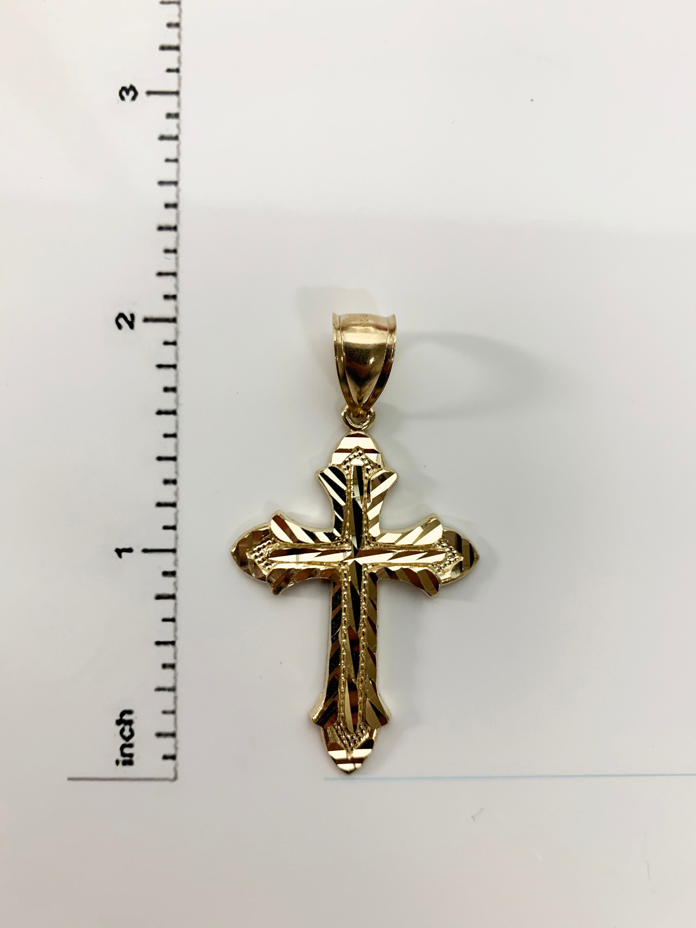 Large 10k Real Solid Gold Cross Pendant Gold Cross Jewelry - Etsy