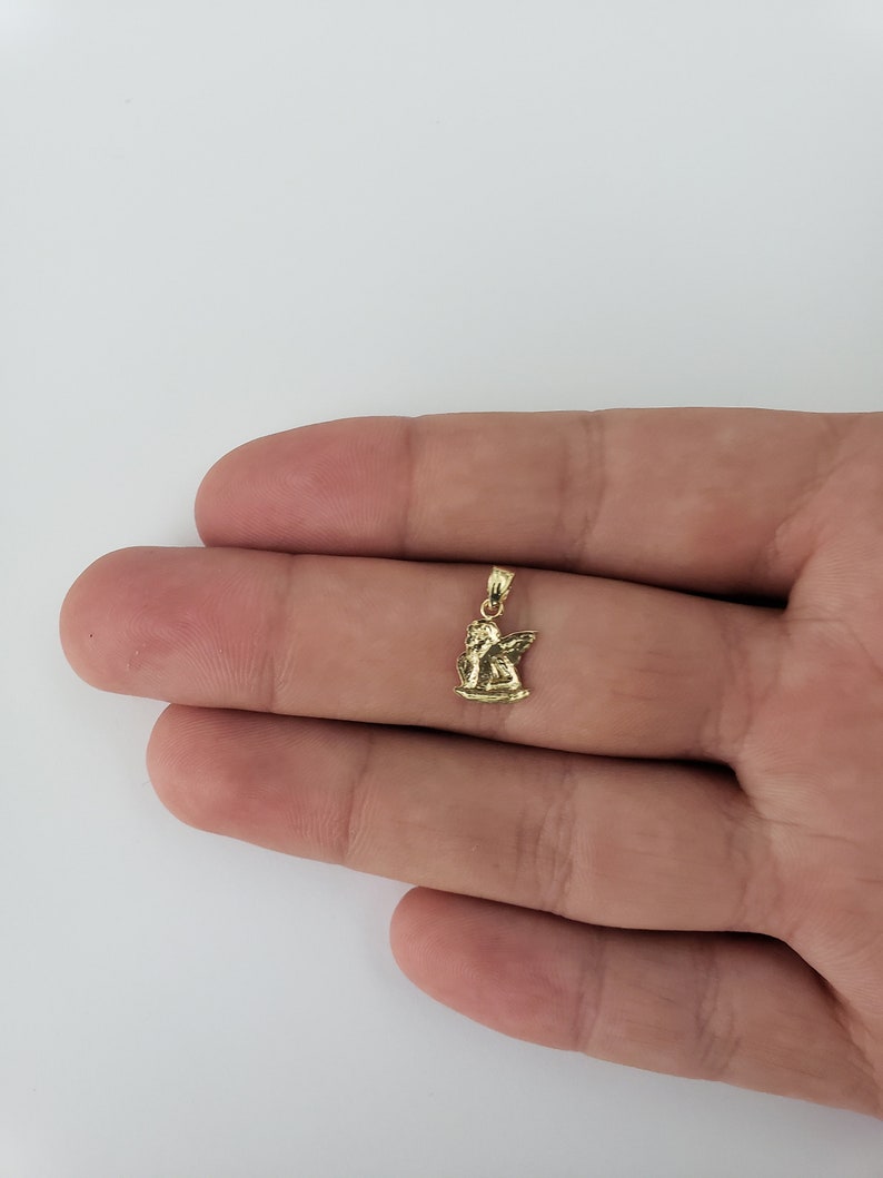 14k Solid Gold Angel Pendant Necklace: Dainty Prayer Charm - Etsy