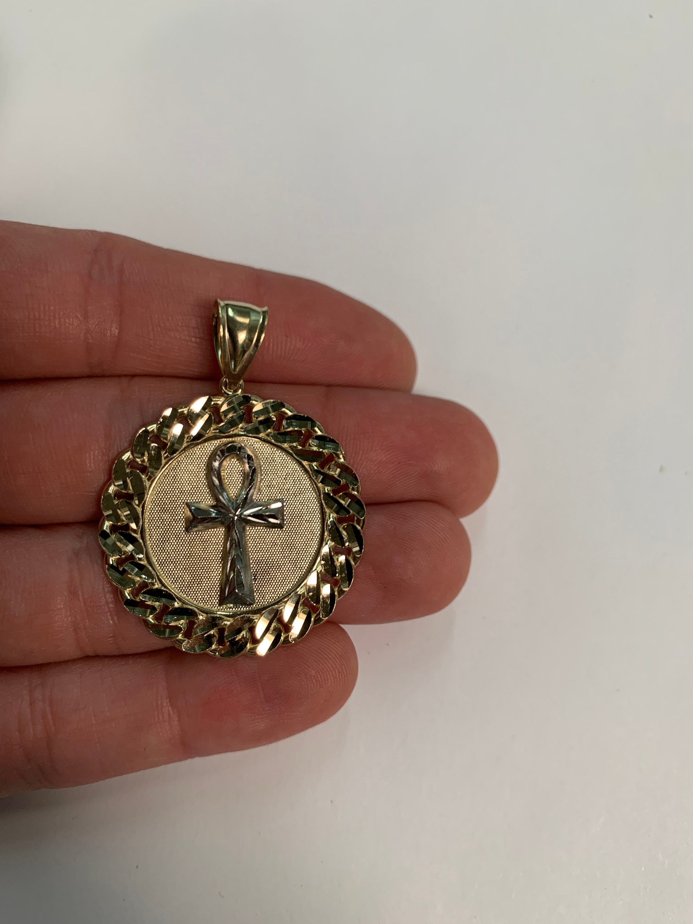 Large Real 10k Solid Gold Ankh Pendant Symbol of Life Ankh - Etsy