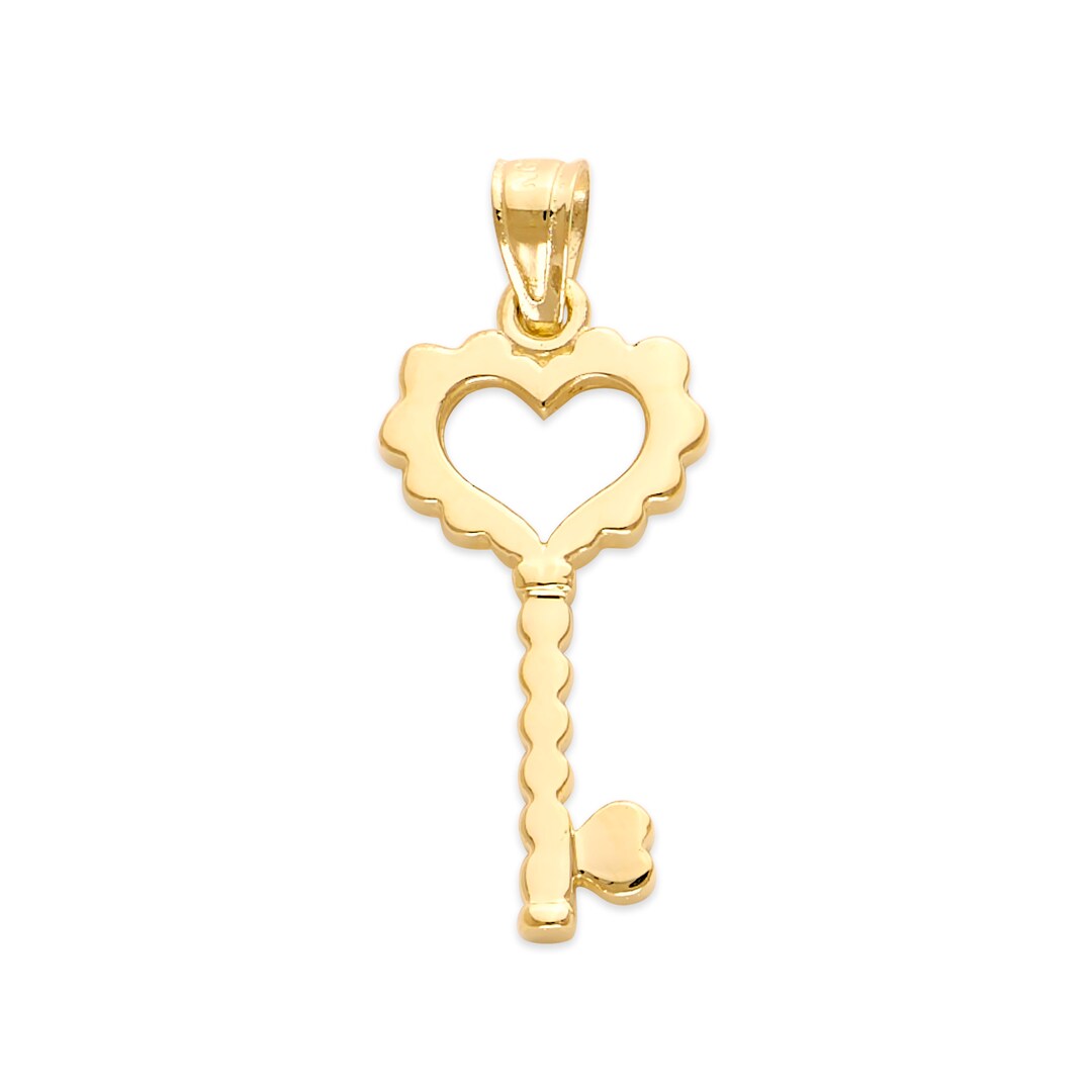 14k Gold Heart Key Necklace, Key Jewelry for Her Key to My Heart Gift ...