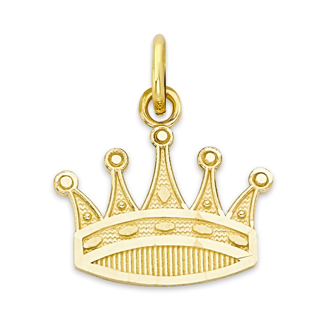 Real Solid Gold Crown Charm, Crown Jewelry for Her Queen Charm Princess ...