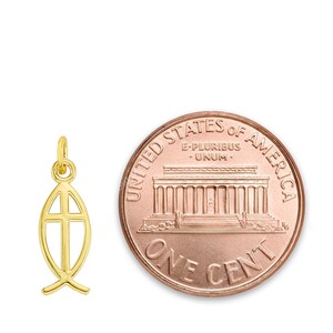 Mini Real Solid Gold Ichthys Fish Charm Available in 10k or 14k, Micro ...