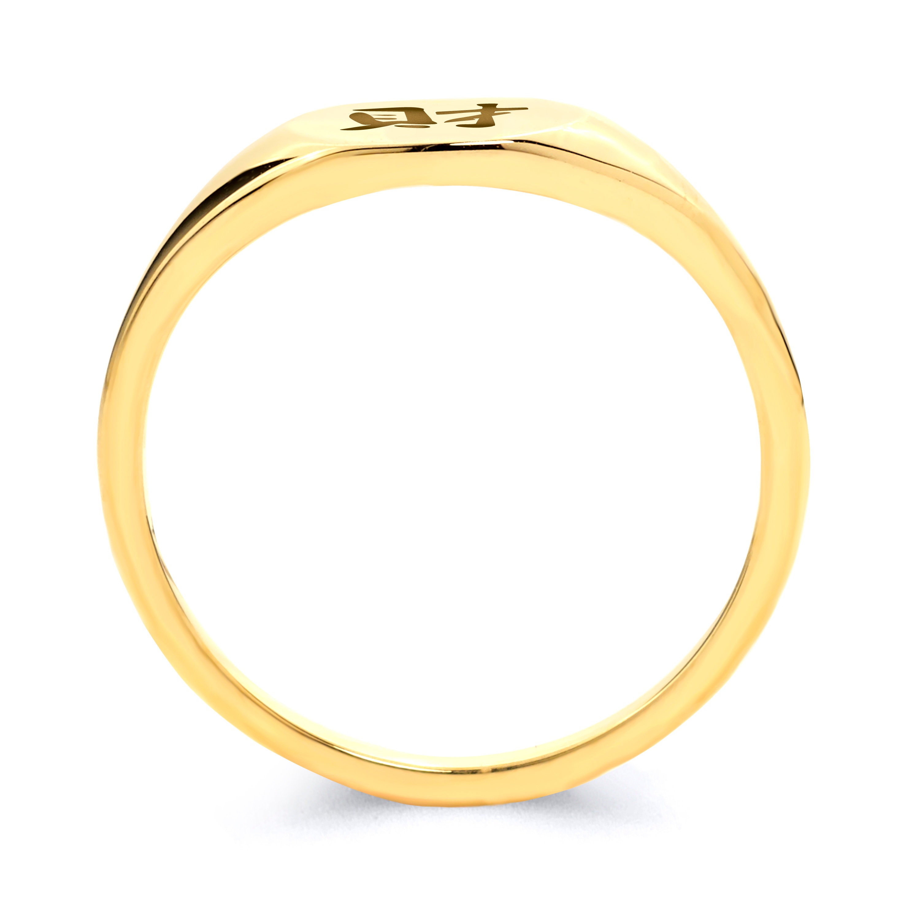 14k Gold Kanji Wealth Ring Japanese Ring for Women Lucky | Etsy