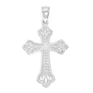 Sterling Silver Filigree Cross Pendant: Christian Necklace - Etsy