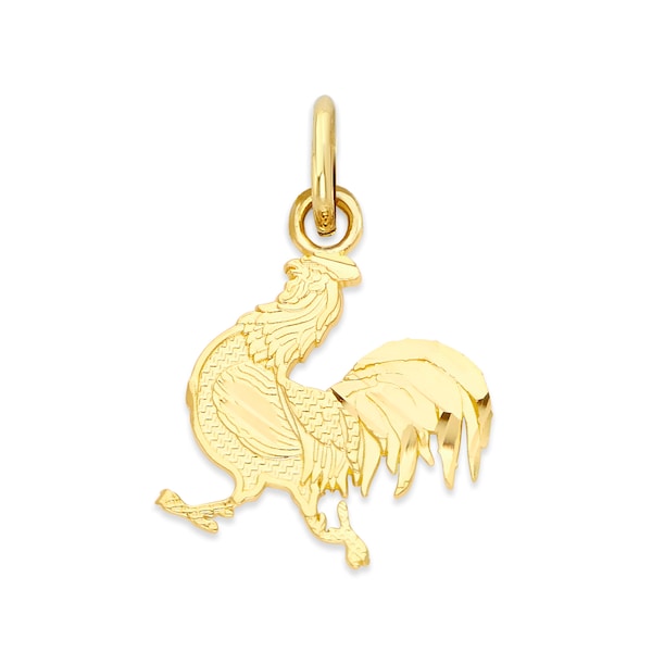 14k Gold Rooster Charm - Etsy