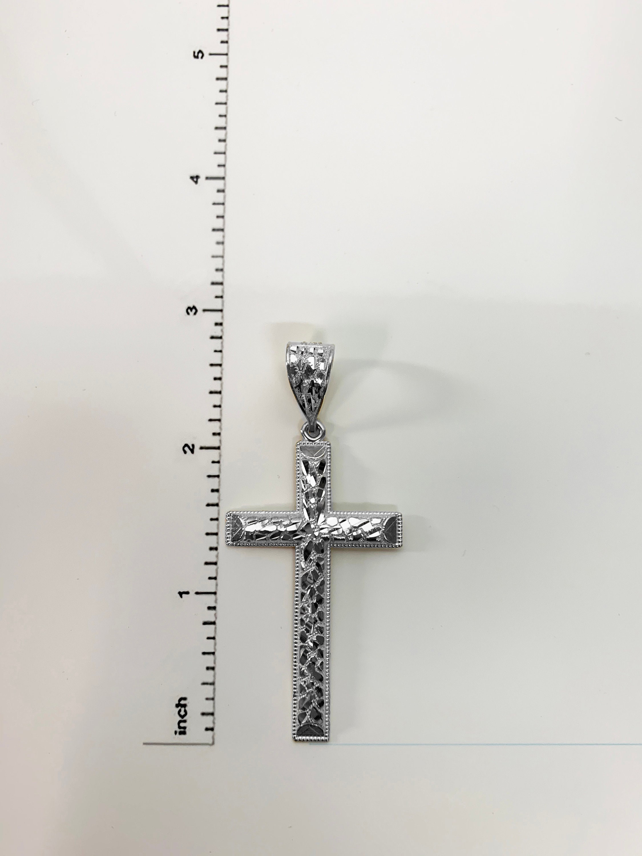 Large 925 Sterling Silver Cross Pendant Silver Nugget Cross | Etsy