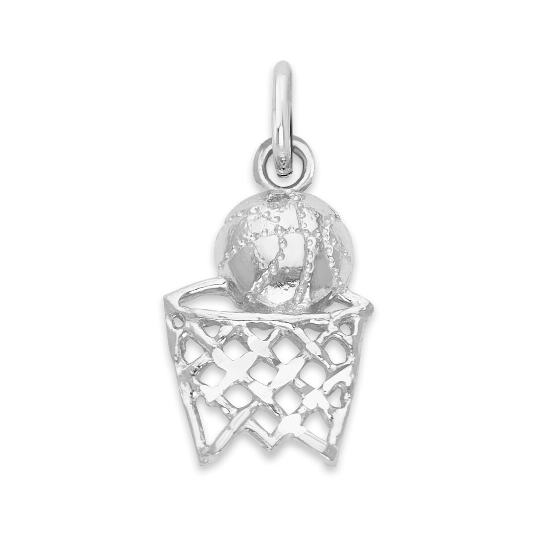 925 Sterling Silver Basketball Charm, Dainty Sports Charm for Charm ...