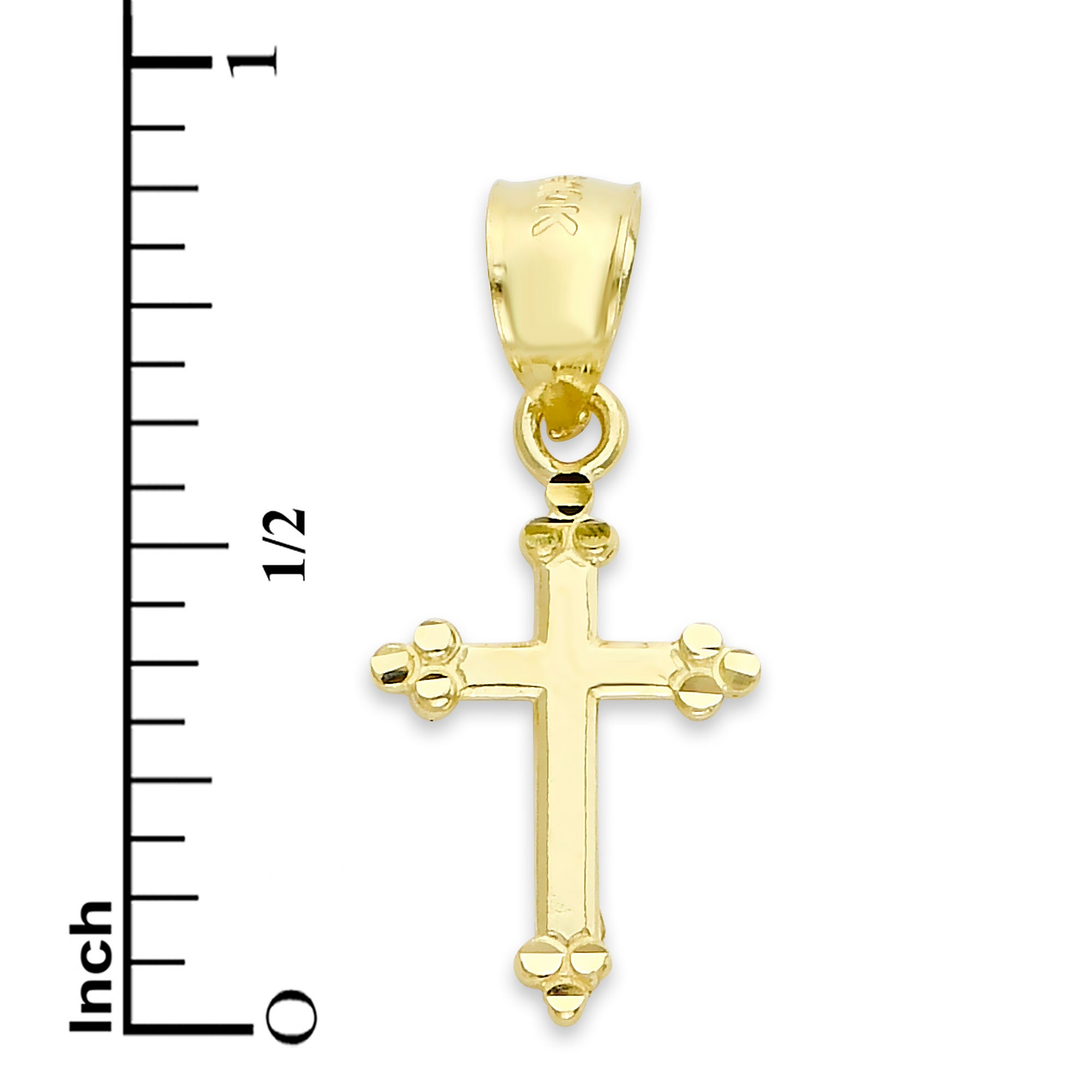 Dainty Real Solid Gold Cross Necklace in 10k or 14k Religious - Etsy