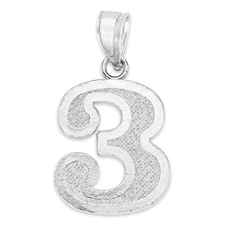925 Silver Number Pendant Baseball Number Necklace Gift for - Etsy