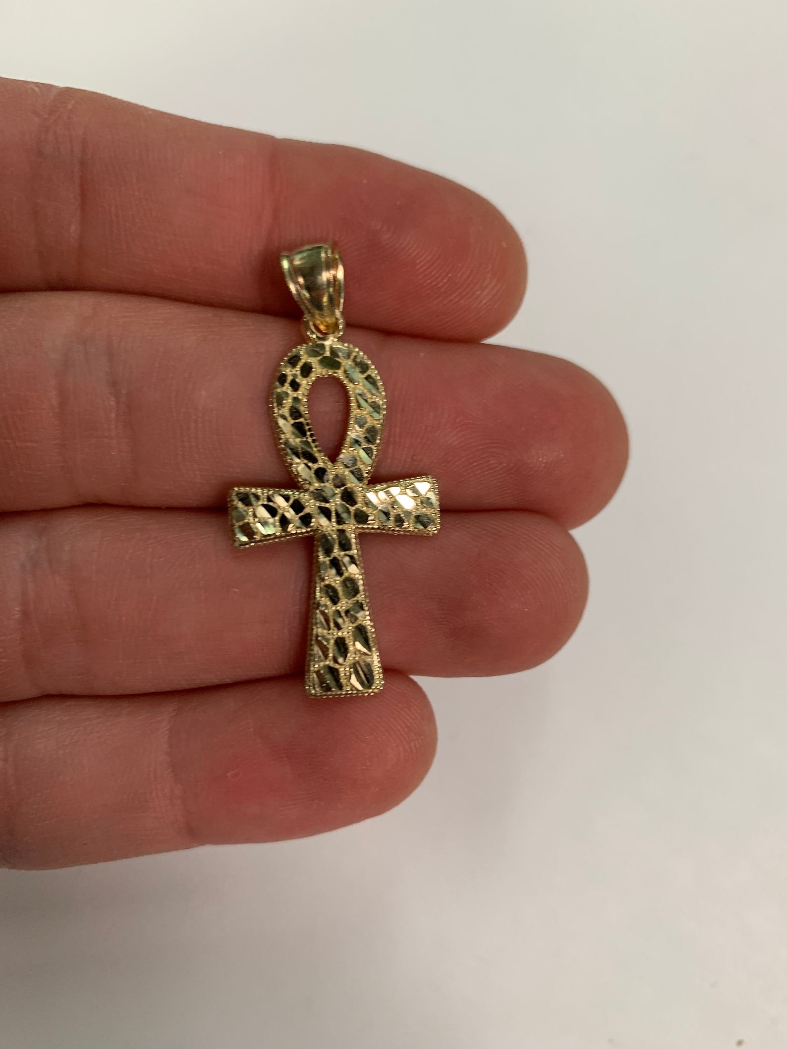 10k Gold Egyptian Ankh Necklace Real Gold Ankh Pendant - Etsy