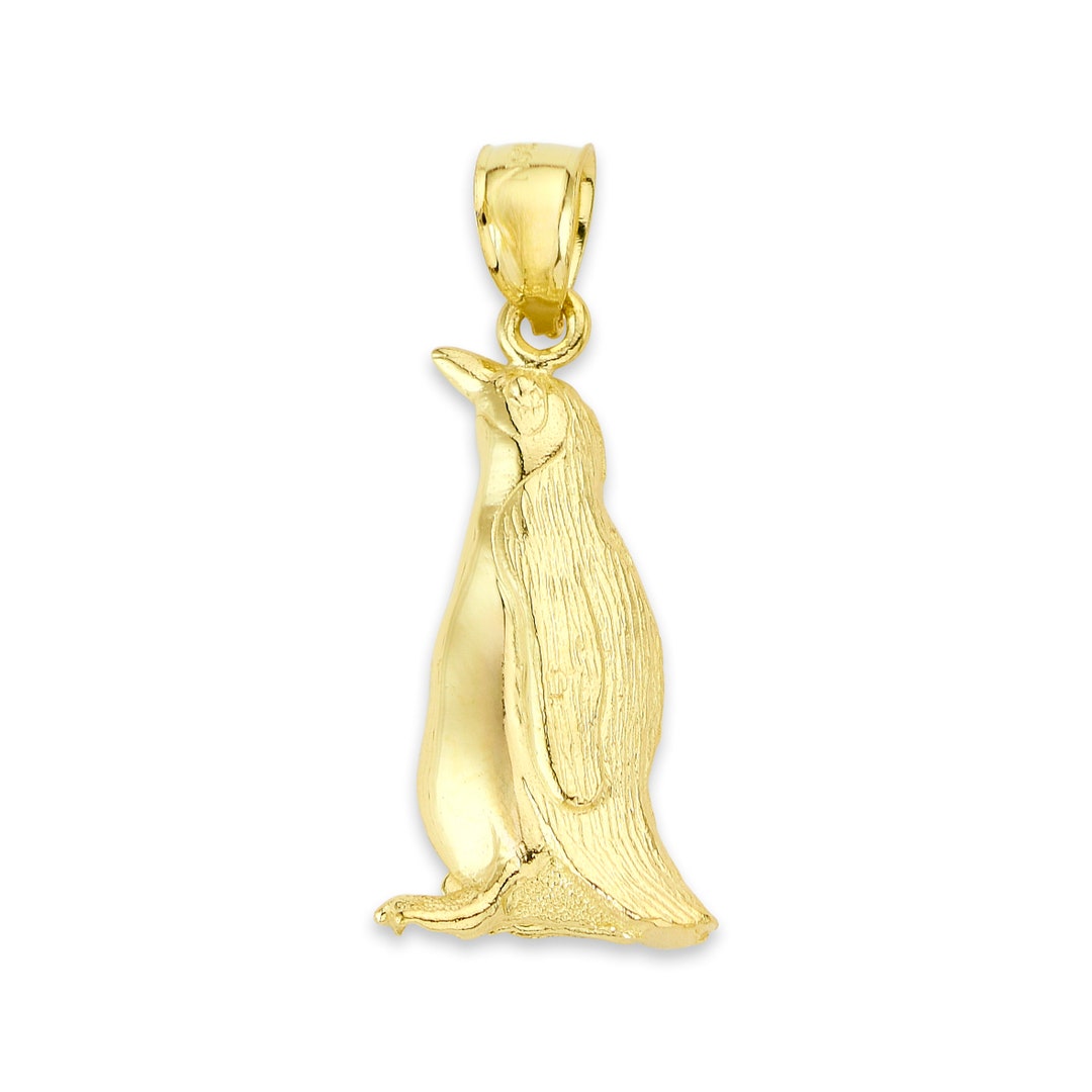 Solid Gold Penguin Pendant Available in 10k or 14k - Cute Animal ...