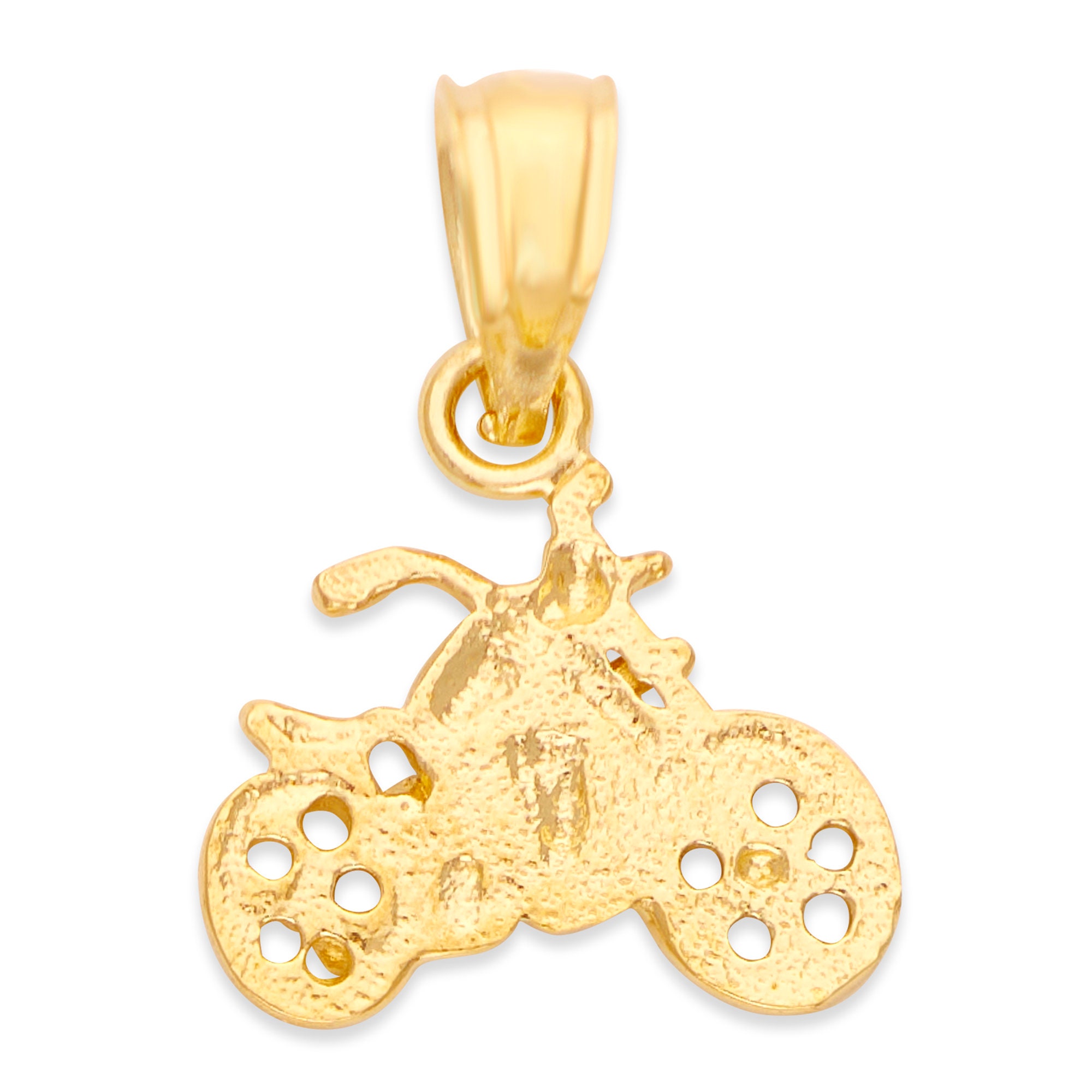 10k Gold Motorcycle Necklace Motorcycle Gifts Biker Necklace | Etsy