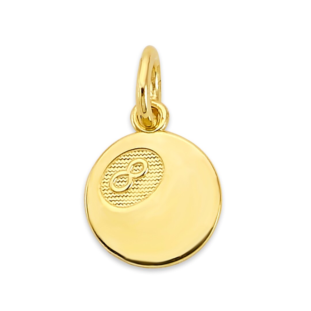 Solid 10K/14K Gold 8-ball Charm - Billiard Charm Good Luck Jewelry - Etsy