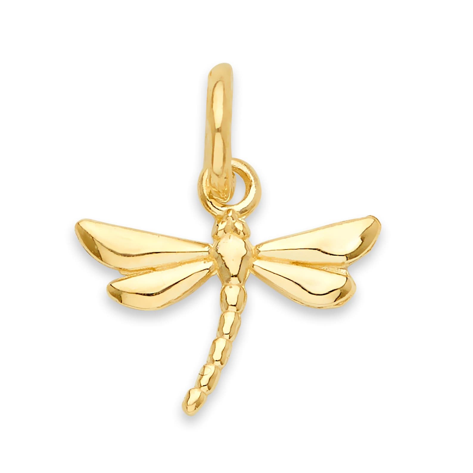 Tiny 10k or 14k Solid Gold Dragonfly Charm: Delicate Insect Pendant - Etsy