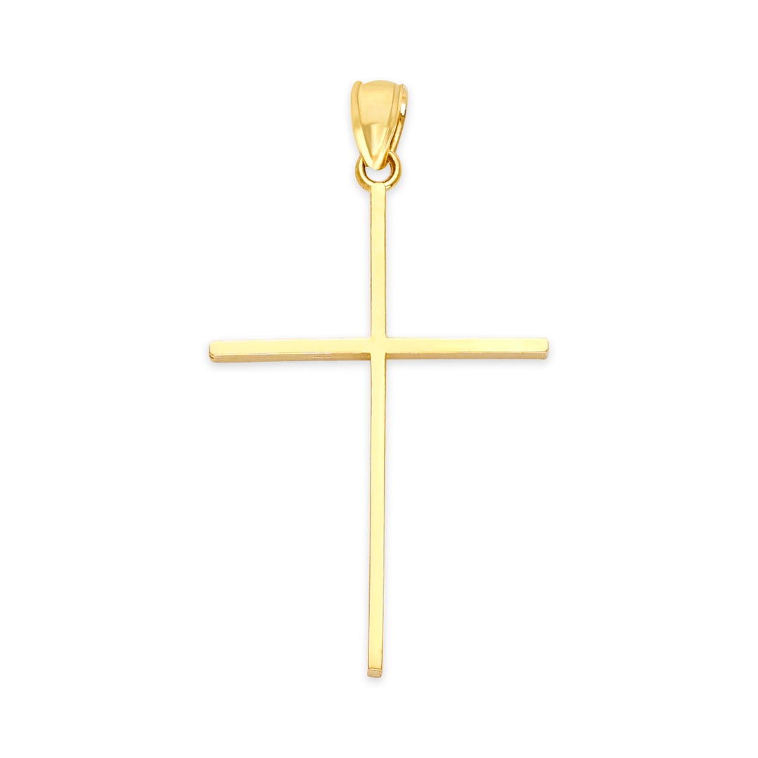 14k Gold Delicate Cross Necklace, Christian Jewelry, Simple Thin Cross ...