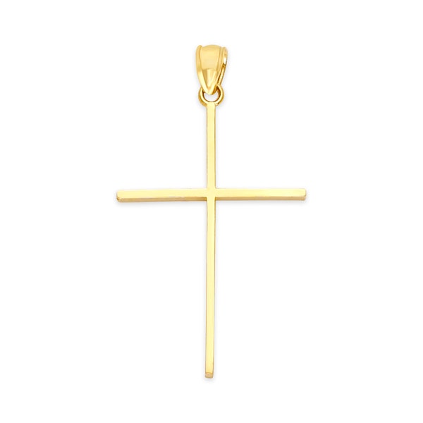 Simple 14k Solid Gold Cross - Etsy