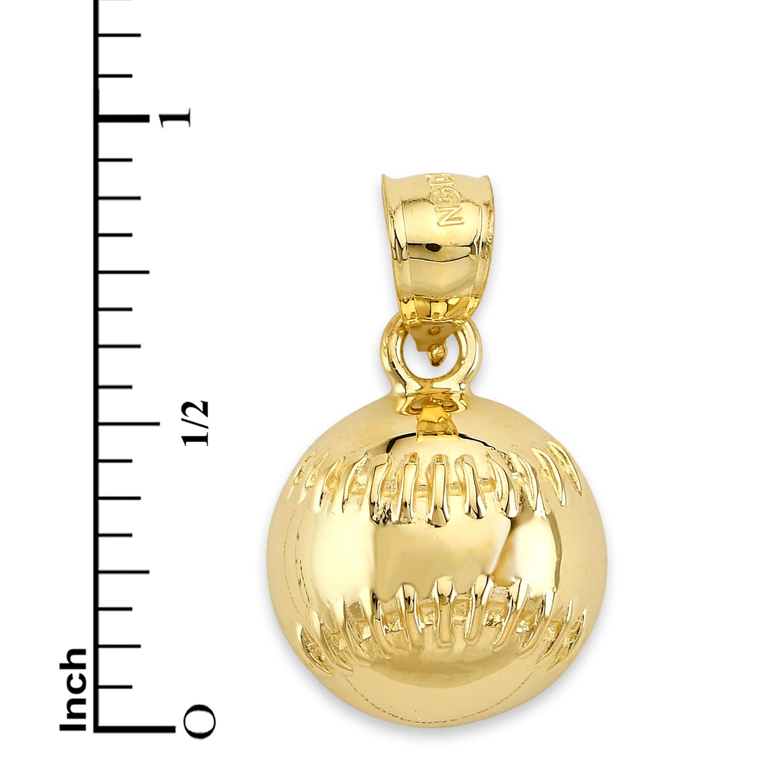Solid Gold Baseball Pendant Available in 10k or 14k - Sports Jewelry ...