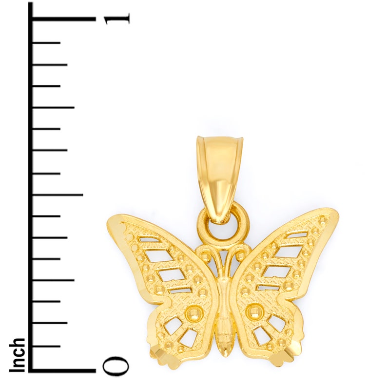 14k Gold Butterfly Necklace Solid Real Gold Butterfly Charms - Etsy