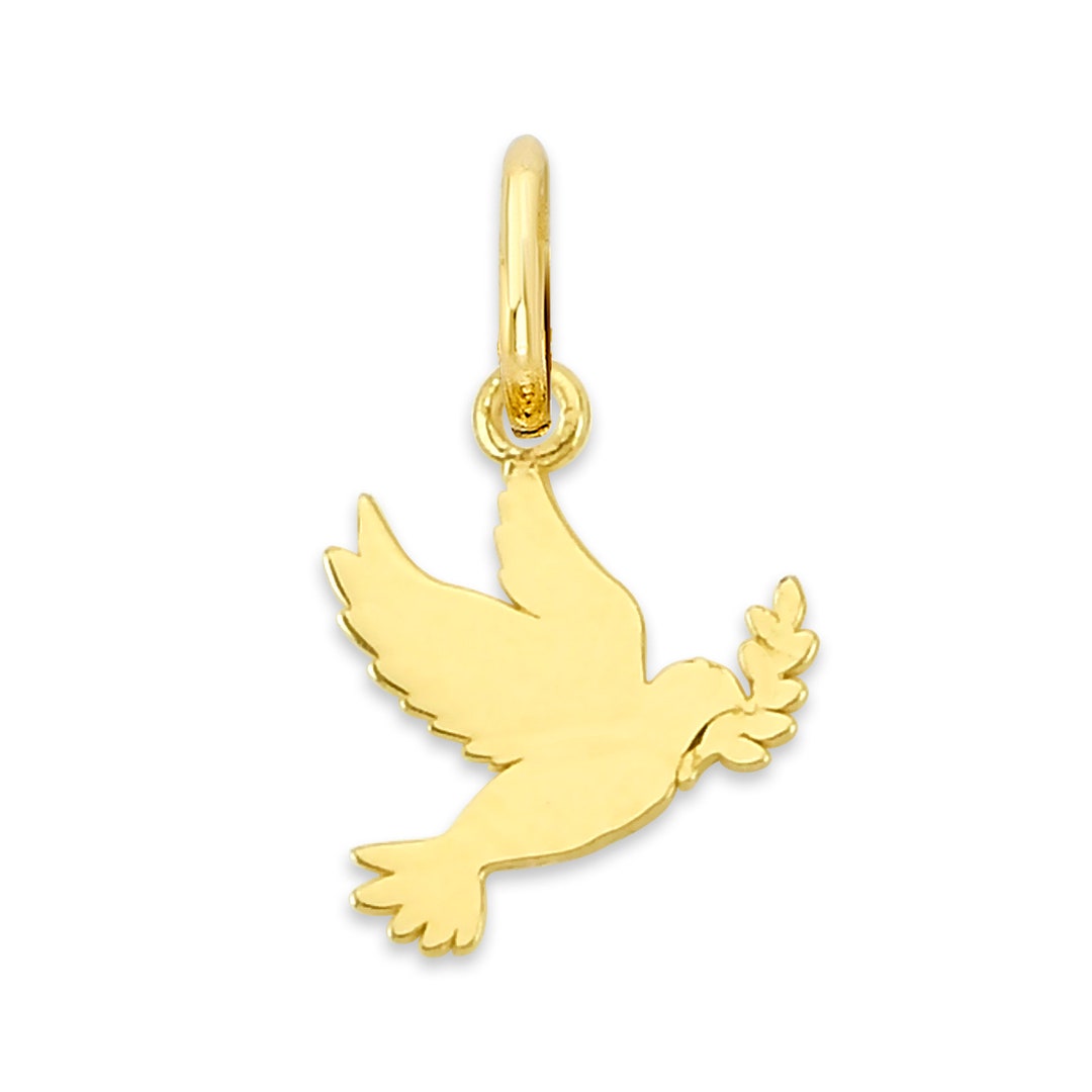 Real Solid 10k/14k Gold Dove Charm - Cute Animal Charms - Religious ...