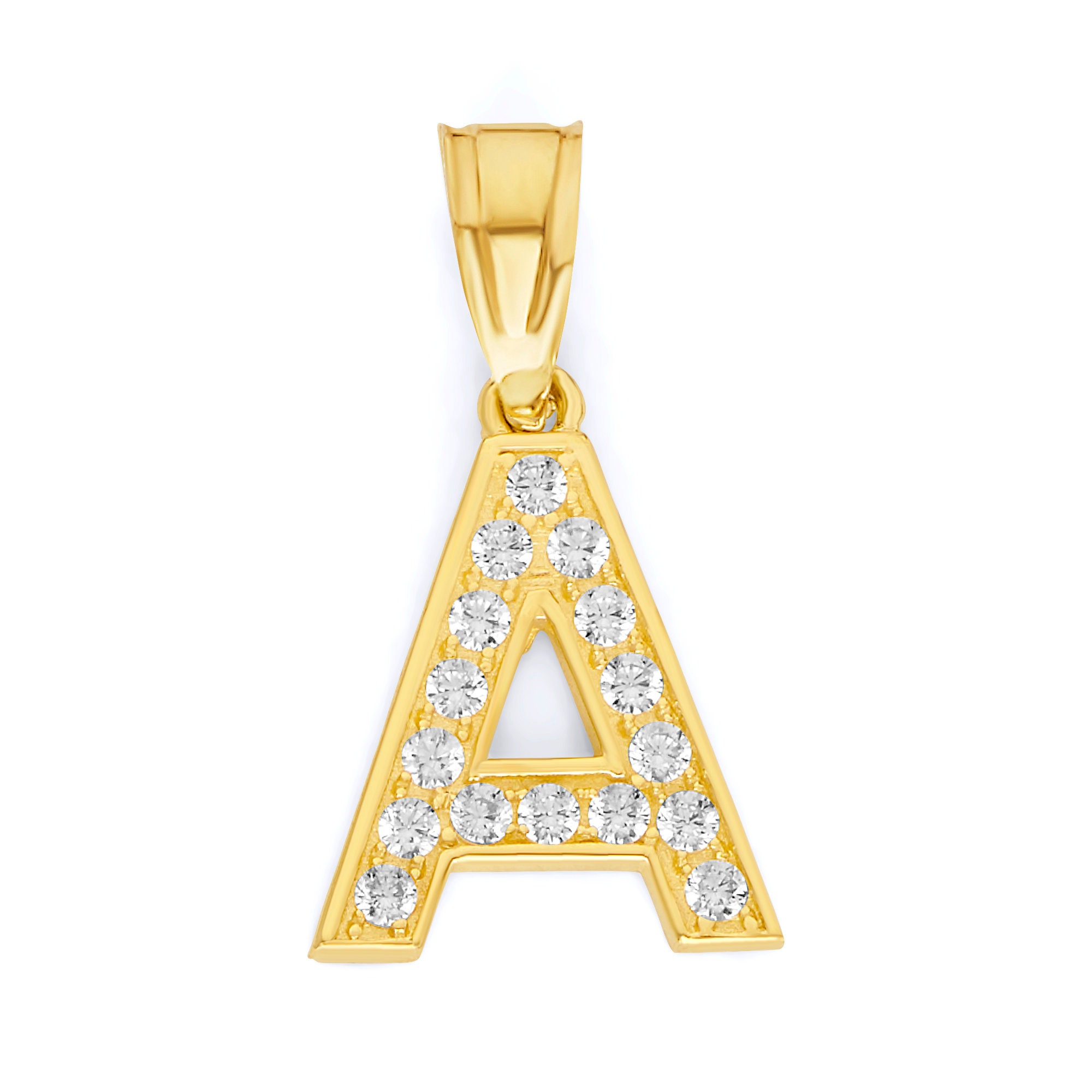 10K Real Solid Gold Initial Pendant A-Z for Necklace or Chain - Etsy
