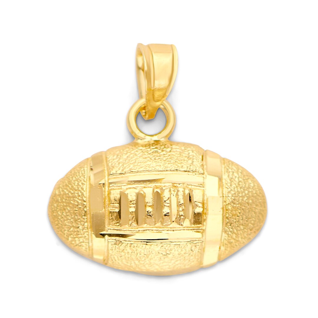 10k Gold Football Necklace, Football Pendant for Her Sport Jewelry ...