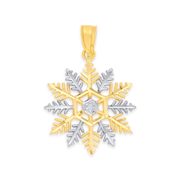 10k Real Solid Gold Snowflake Necklace Fashion Jewelry Gifts | Etsy