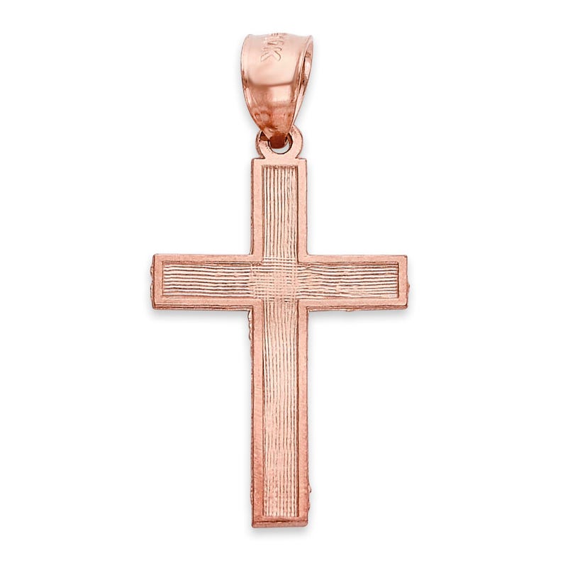 10k Solid Rose Gold Cross Pendant Necklace: First Communion Gift - Etsy