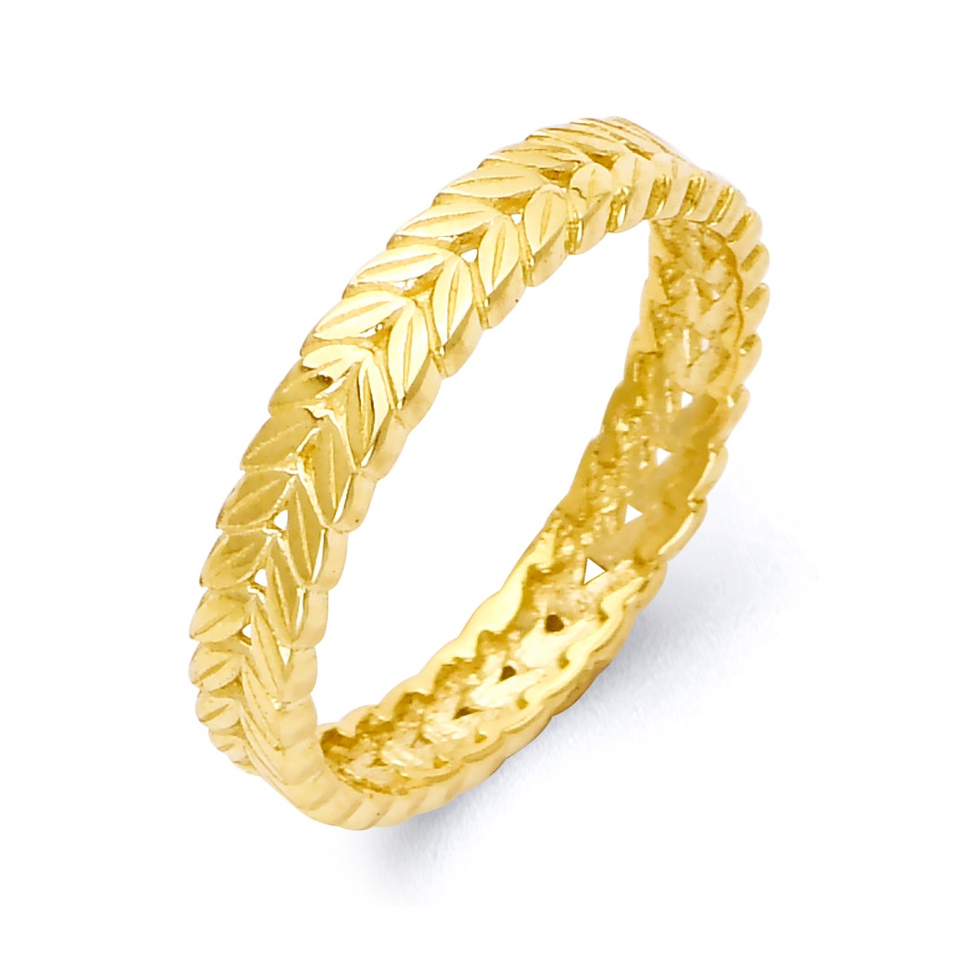 14k Gold Stacking Ring, Promise Ring Eternity Band Stack Ring Wedding ...