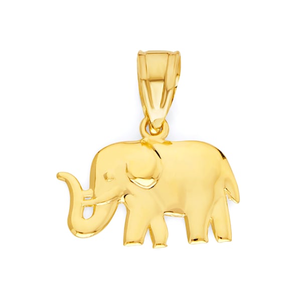 Gold Elephant Charm - Etsy