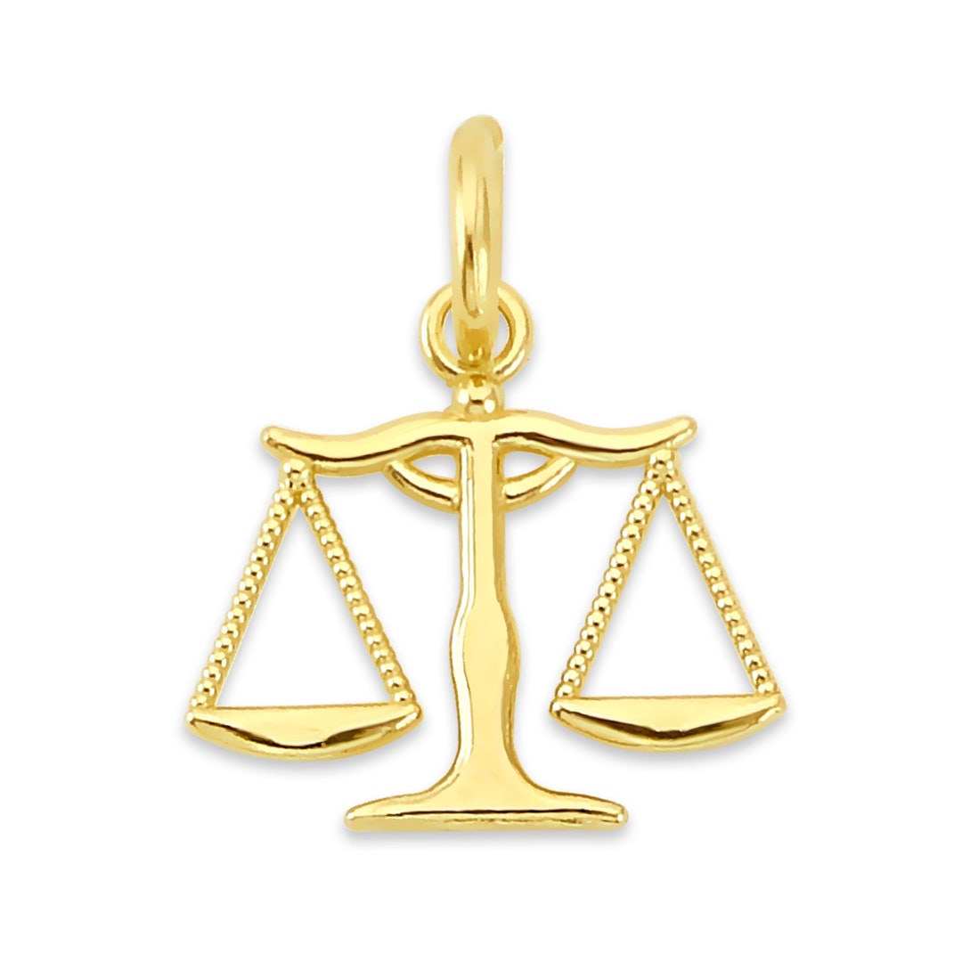 Mini Solid 10k/14k Gold Libra Scale Charm - Scales of Justice Charm - Etsy