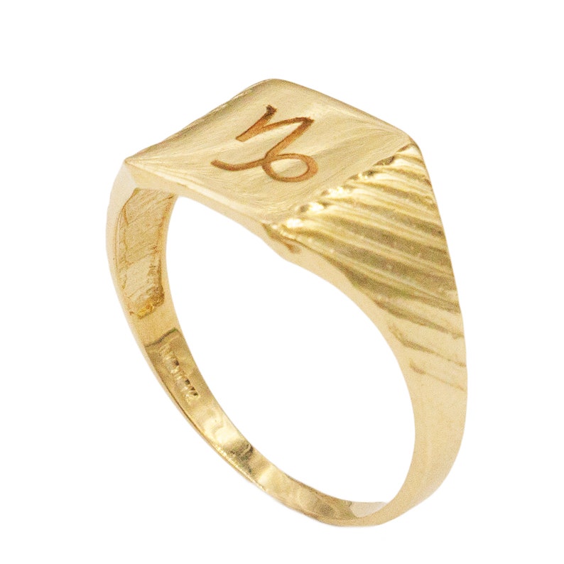 10k Solid Gold Zodiac Ring Available in Every Zodiac Engraved - Etsy