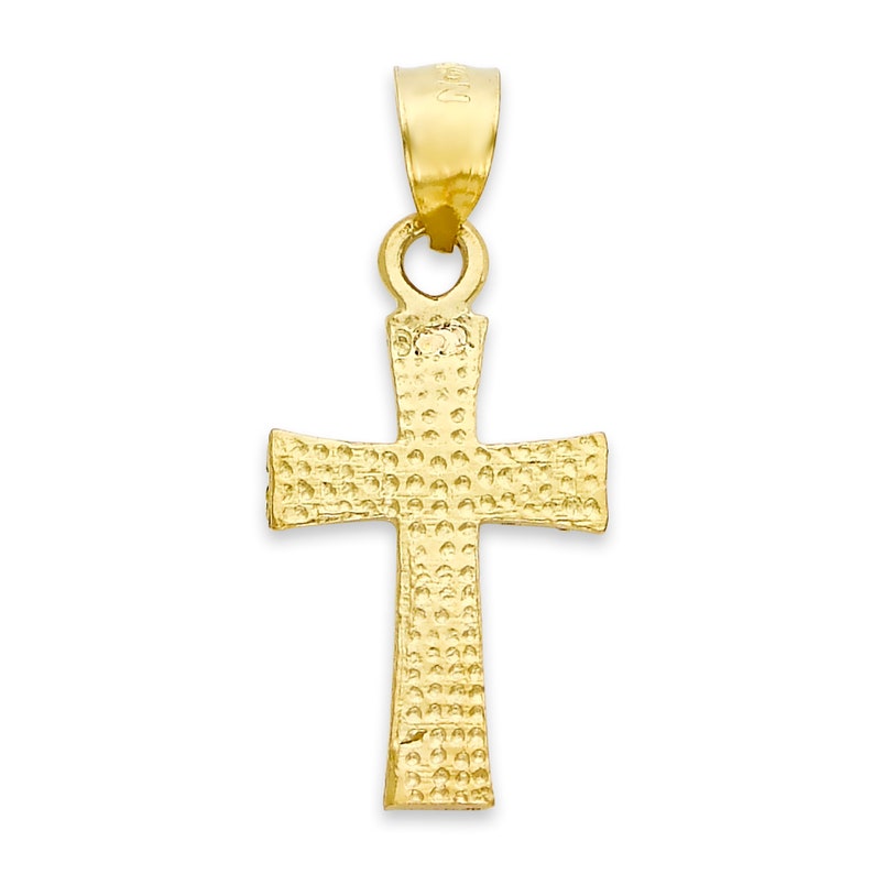 Solid Gold Cross Pendant: 10k/14k Dainty Religious Necklace - Etsy