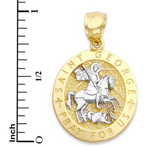 Solid Gold Saint George Medal Pendant in 10k or 14k, Saint George and ...