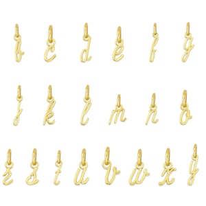 Mini Real Solid Gold Lowercase Initial Charm Available in 10k or 14k ...