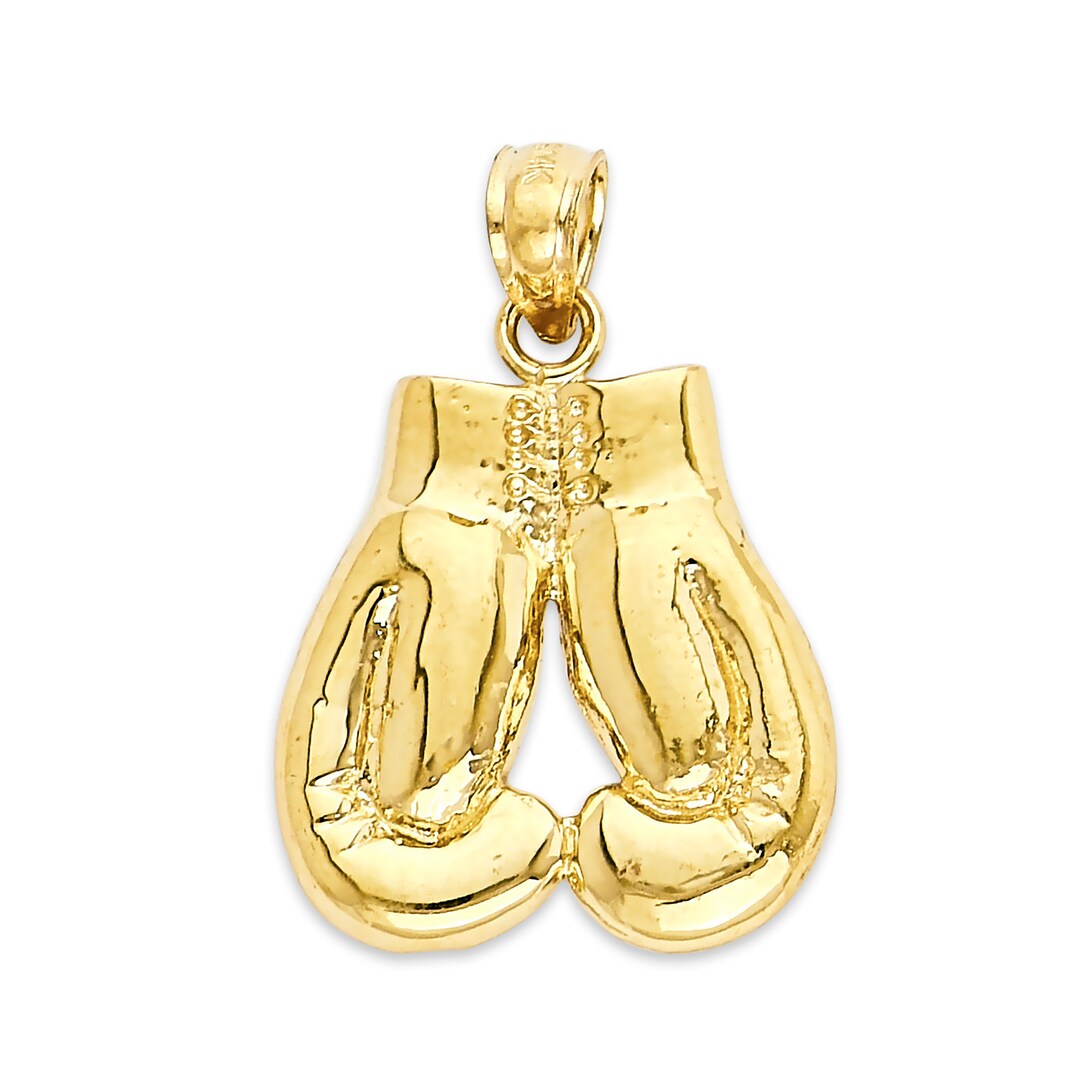 Real 10k or 14k Gold Boxing Glove Necklace Golden Glove Pendant Fighter Gifts for Him Boxing ...