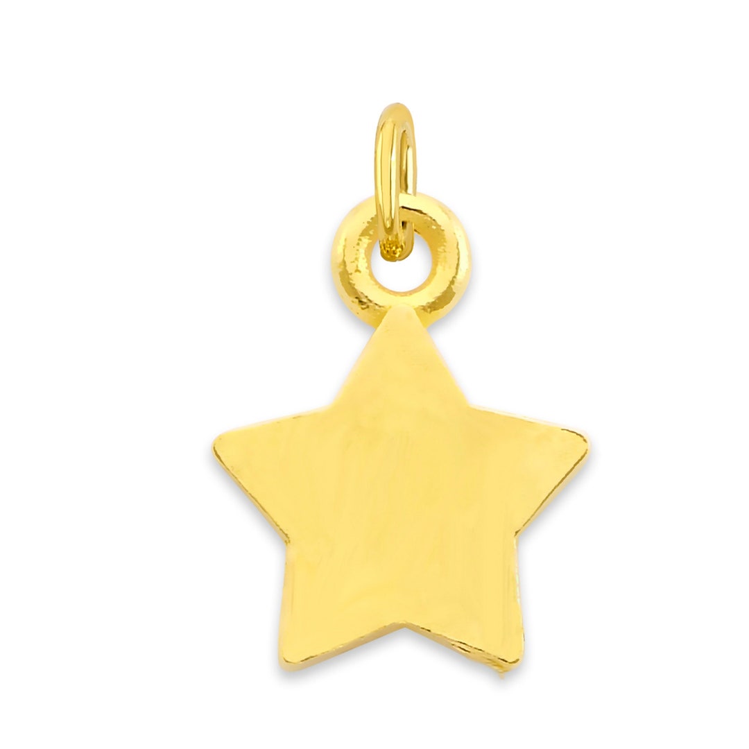 Mini Real Solid Gold Star Charm Available in 10k or 14k Gold, Micro ...