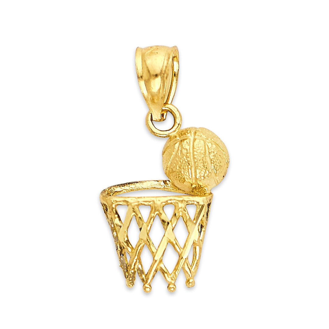 10k Gold Basketball Necklace, Coach Gifts for Men Basket Ball Jewelry ...