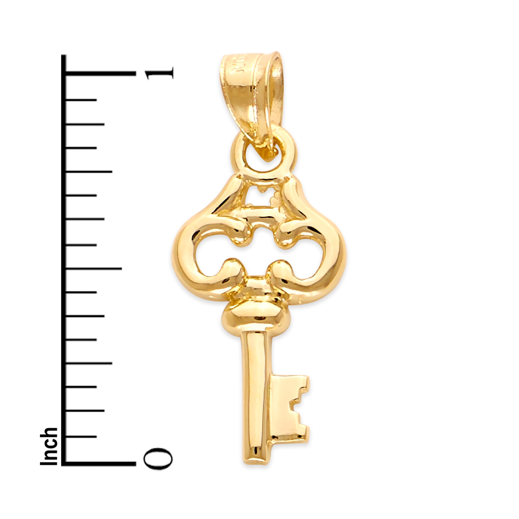 10k Real Solid Gold Key Necklace Key Pendant Sympathy Gift | Etsy