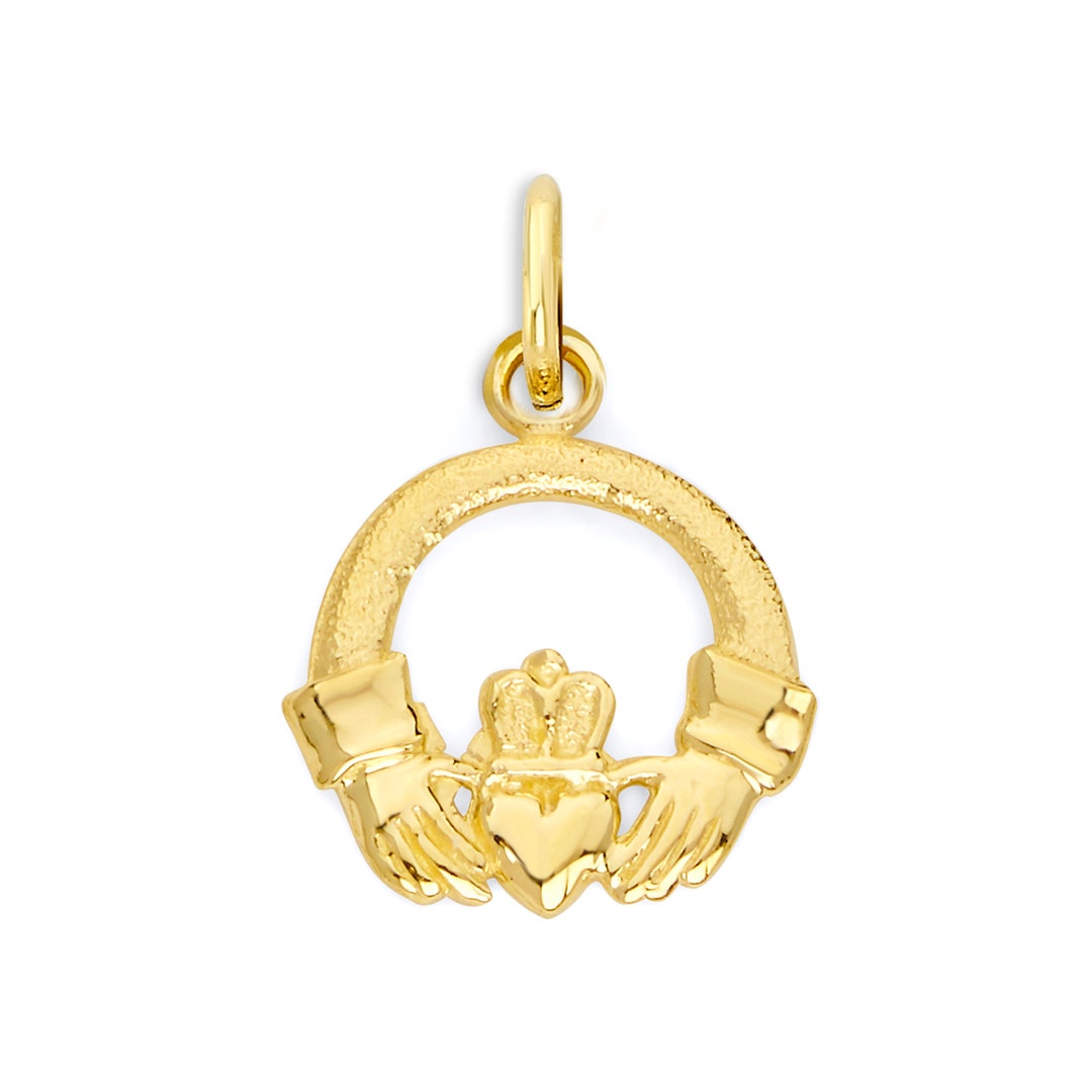 Solid Gold Claddagh Charm: 10k/14k Irish Love, Loyalty, Friendship - Etsy