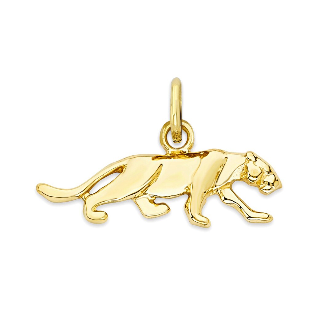 Solid Gold Panther Charm: 10k/14k Animal Pendant - Etsy